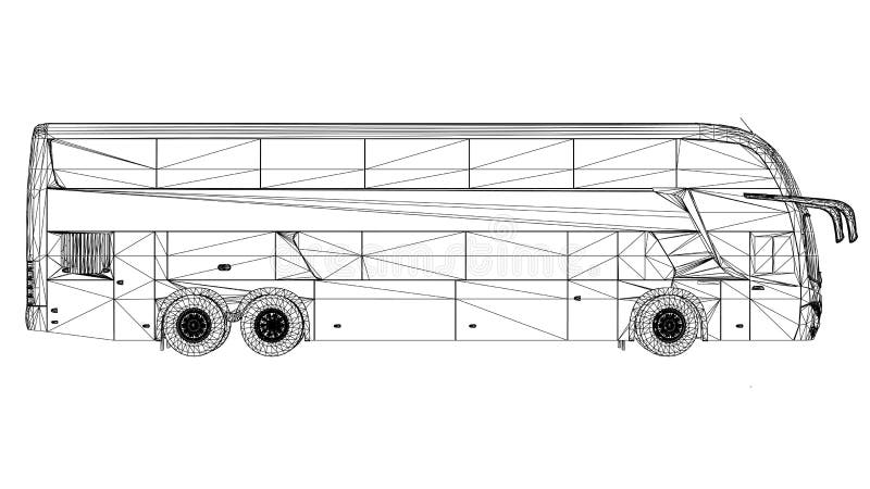 Abstract Creative Vector Large City Bus on Lines Connected To Points ...