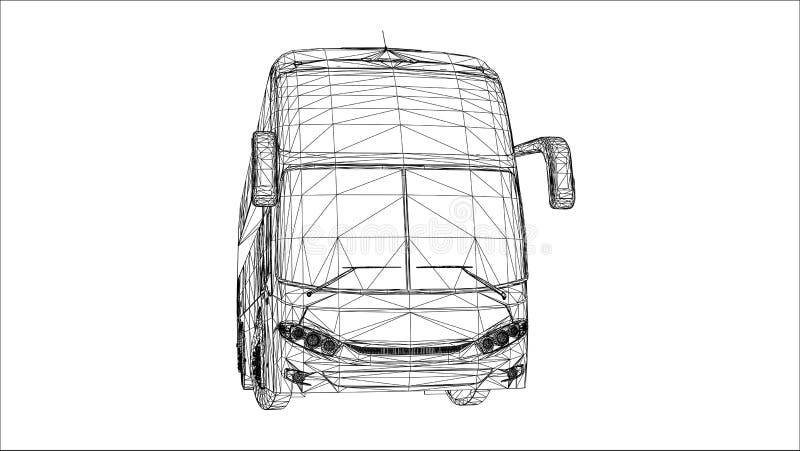 Abstract Creative Vector Large City Bus on Lines Connected To Points ...