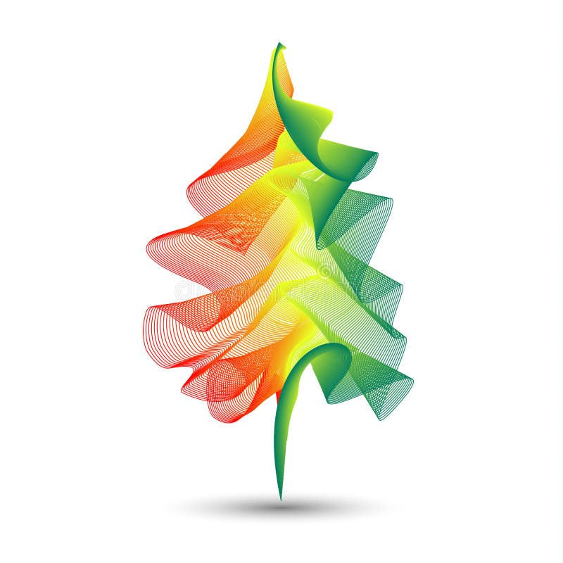 Abstract Creative Wave Line with Christmas Tree Shape. Stock Vector ...