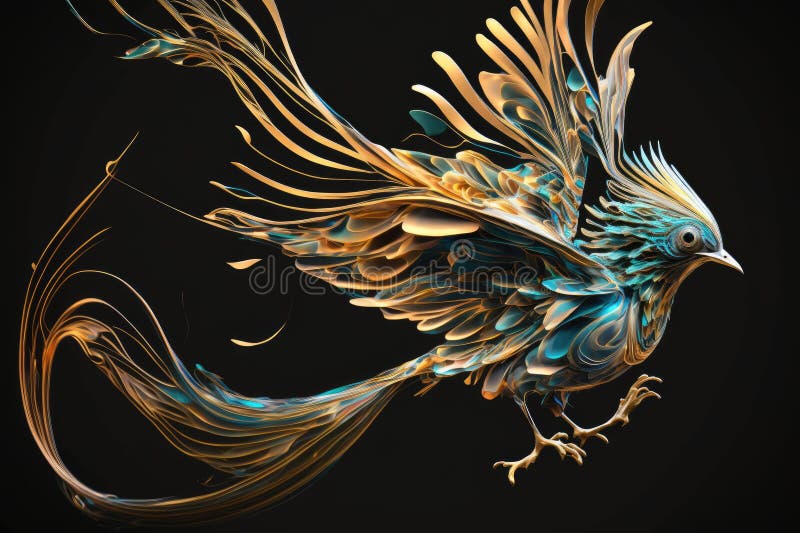 An Abstract Creature Inspired by the Movement and Grace of a Bird in ...