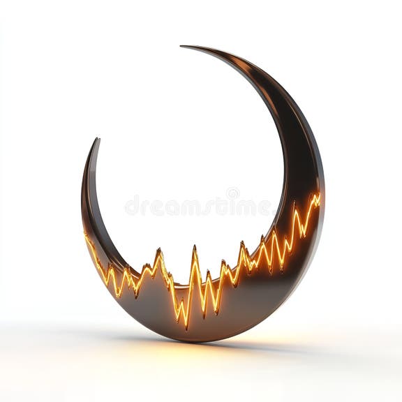 Abstract Crescent Moon Stock Image Gold Line Chart Graphic Design ...