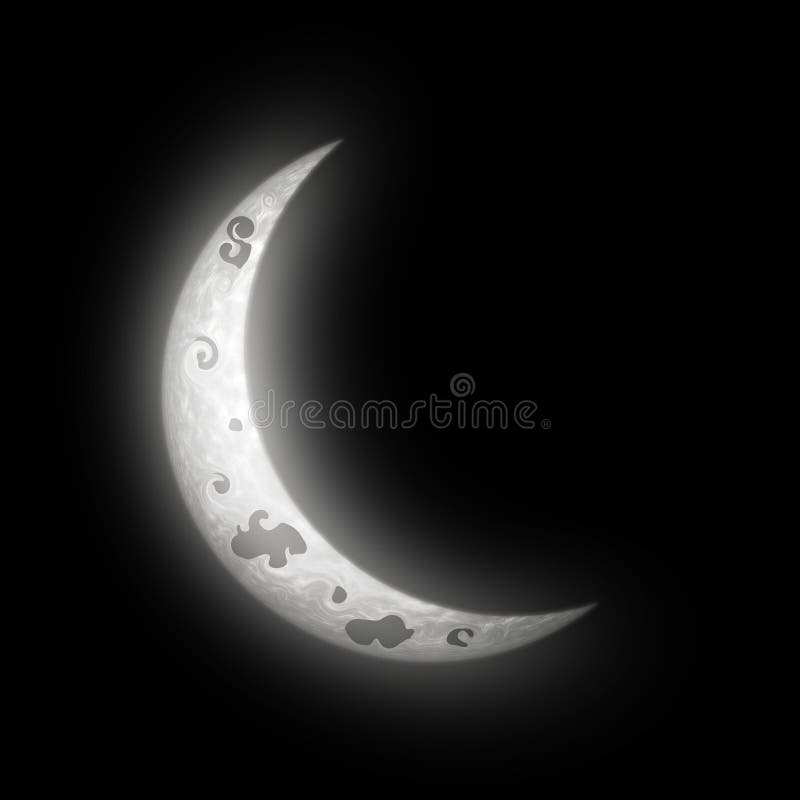 Abstract Crescent Moon stock illustration. Illustration of moonlight ...