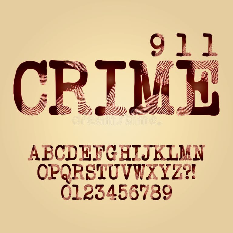Abstract Criminal Alphabet and Digit Vector Stock Vector - Illustration ...