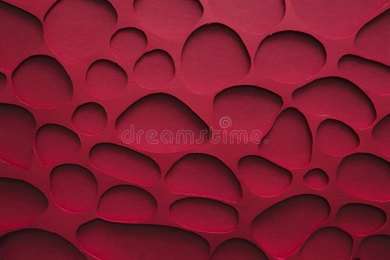 Abstract Crimson Red Textured Background with Irregular Cutouts Stock ...