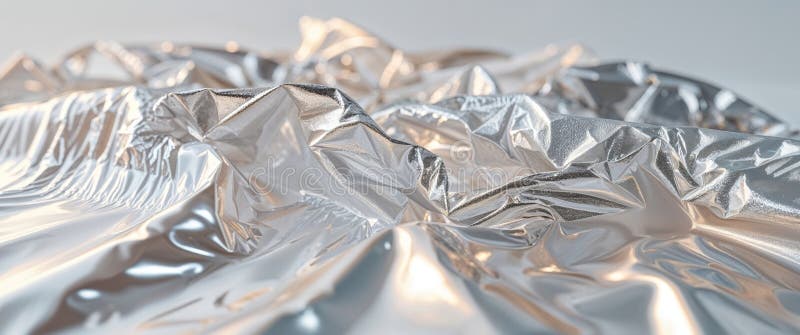Abstract Crinkled Plastic Wrap with Metallic Reflective Texture for ...