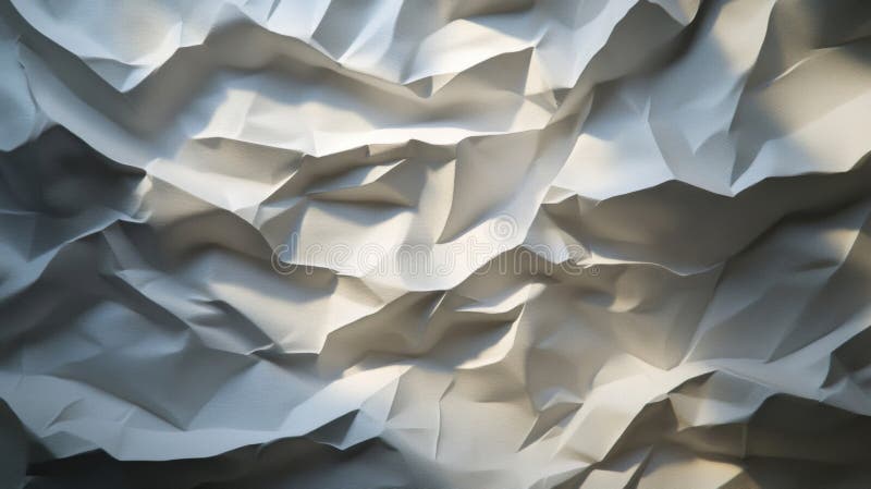 Abstract Crinkled White Paper Texture with Shadows Stock Illustration ...