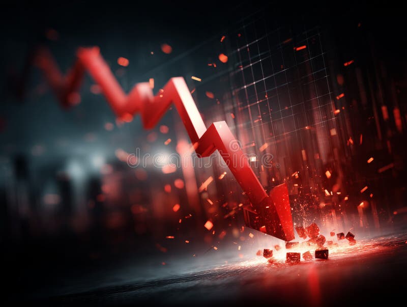 Abstract Crisis Chart with Downtrend Stock Market Graph Stock Illustration - Illustration of ...