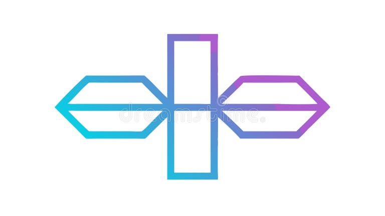 Abstract Cross Arrows Icon, Directionality Intersection Paths, Vector ...
