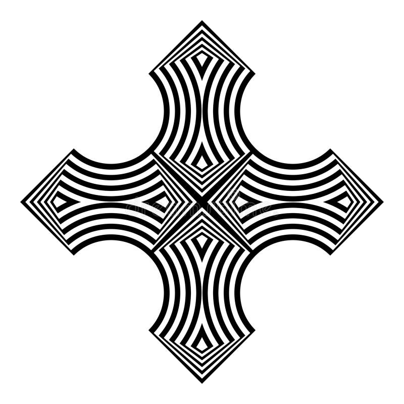 Abstract Cross Icon. Black and White Design Element Stock Vector ...