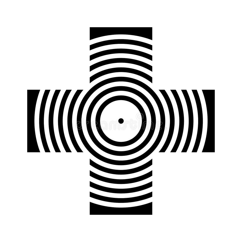 Abstract Cross Icon. Black and White Design Element Stock Vector ...