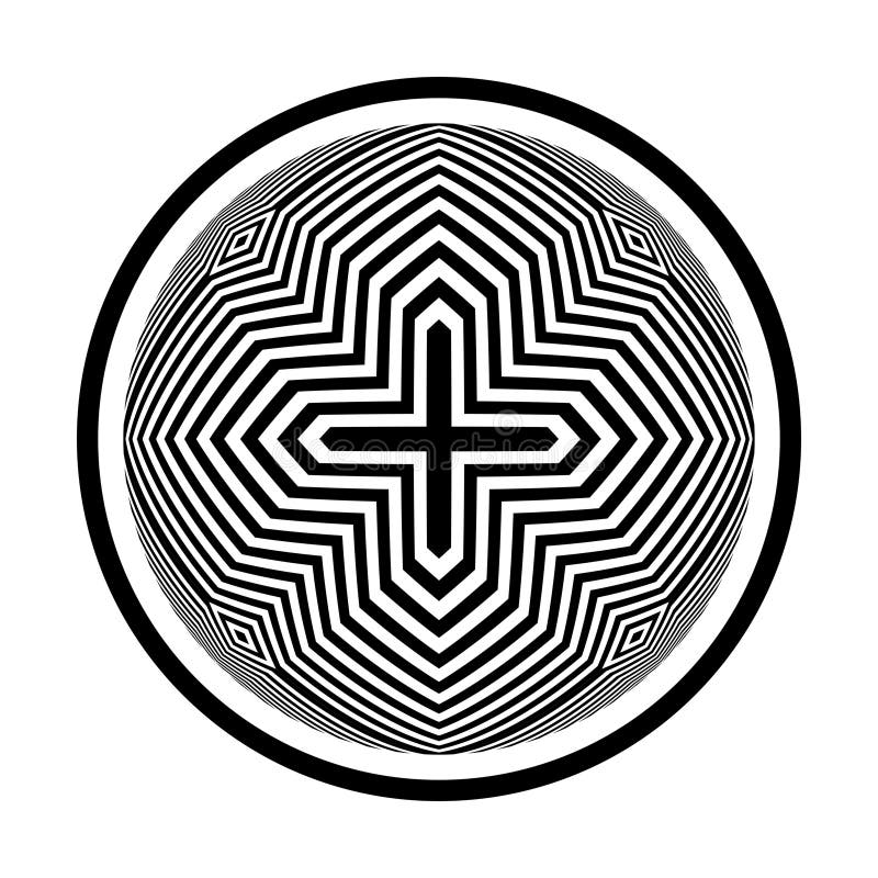 Abstract Cross Icon. Black and White Design Element Stock Vector ...