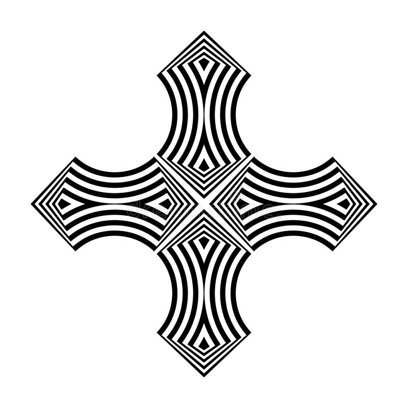 Abstract Cross Icon. Black and White Design Element Stock Vector ...