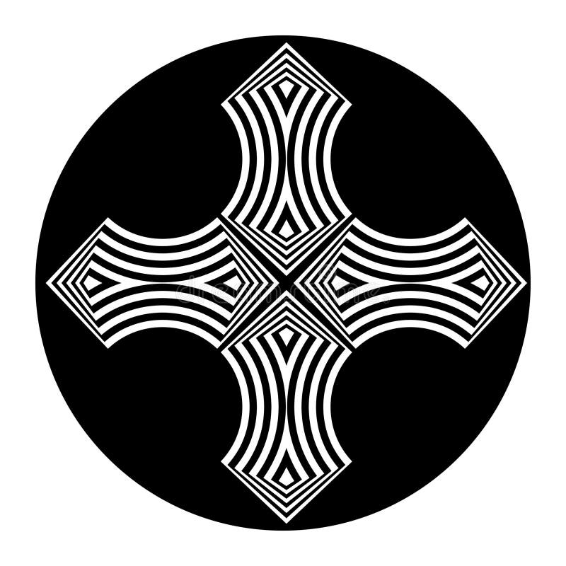 Abstract Cross Icon. Black and White Design Element Stock Vector ...