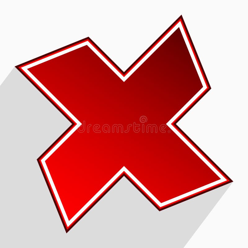 Abstract Cross, X Icon Failure, Error, Rejection, Forbidden Con Stock ...