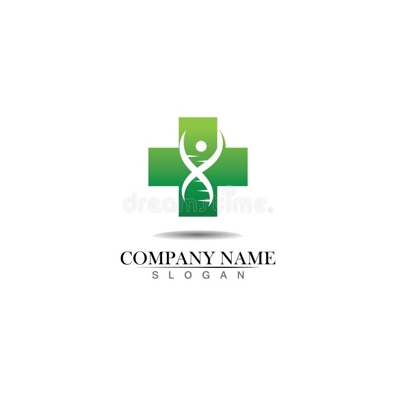 Abstract Cross Medical and Human DNA Vector Logo Design. Stock Vector ...