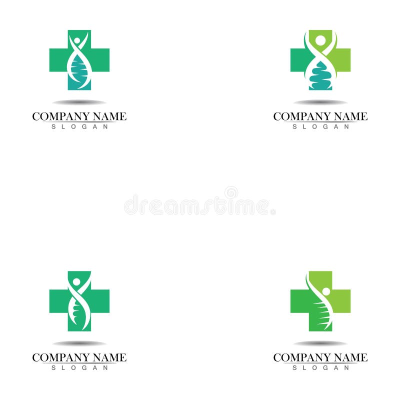 Abstract Cross Medical and Human DNA Vector Logo Design. Stock Vector ...