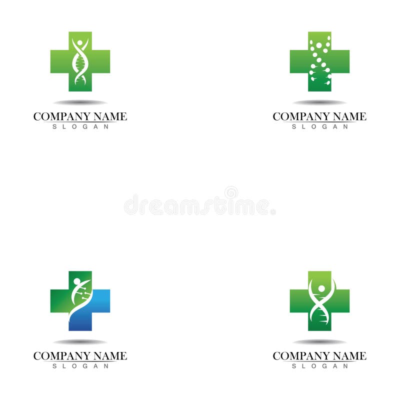 Abstract Cross Medical and Human DNA Vector Logo Design. Stock Vector ...