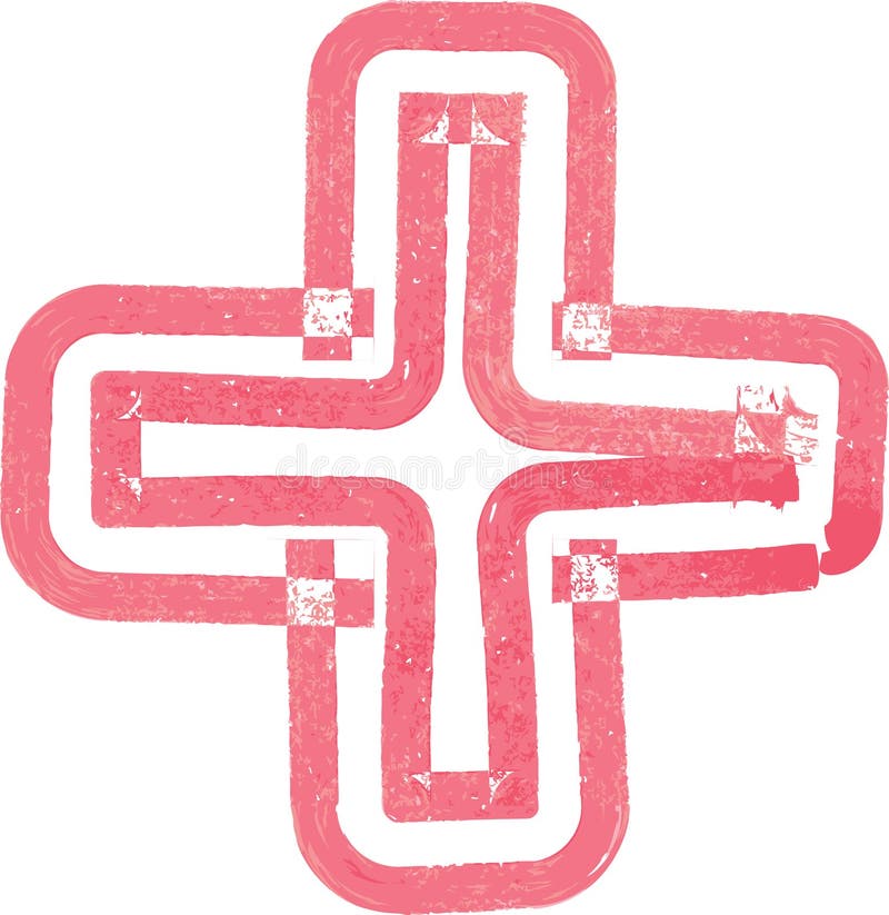 Abstract Cross Symbol Made with Red Marker Stock Vector - Illustration ...