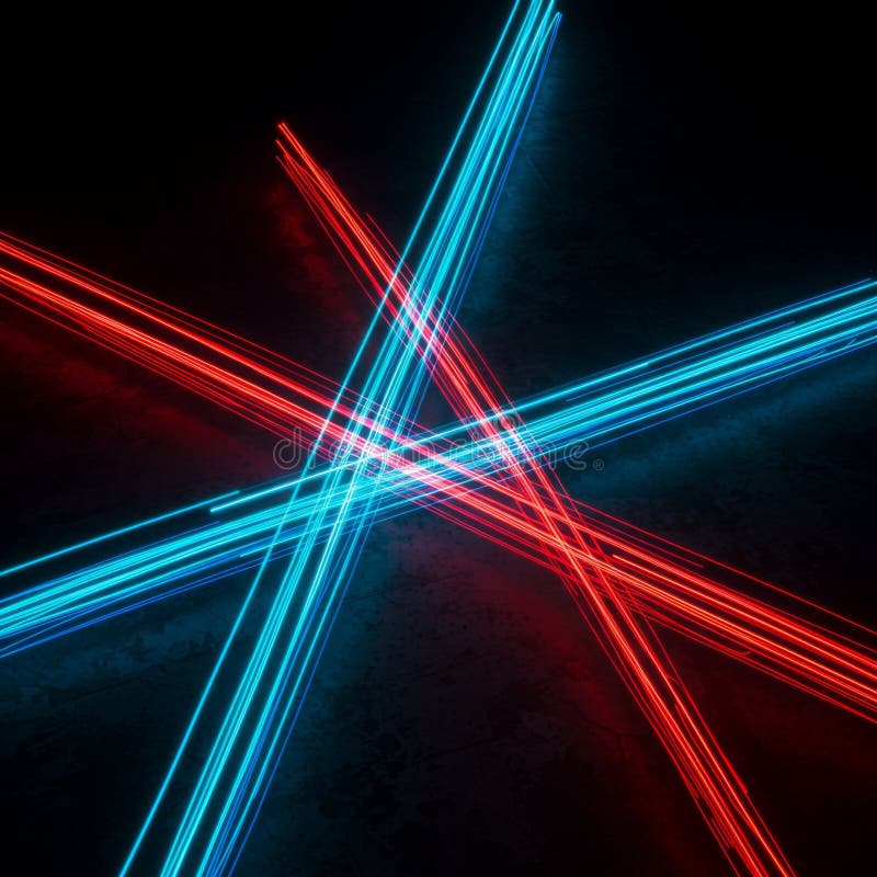 Abstract Crossing Neon Light Lines on Dark Background Stock ...