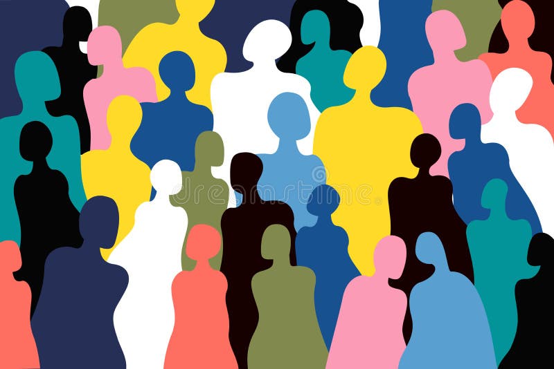 A Crowd of Multi Coloured Human Figures Stock Vector - Illustration of ...