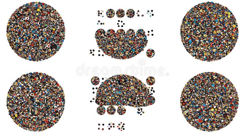 Abstract Crowd Formations on White Background Colorful Visual Stock ...