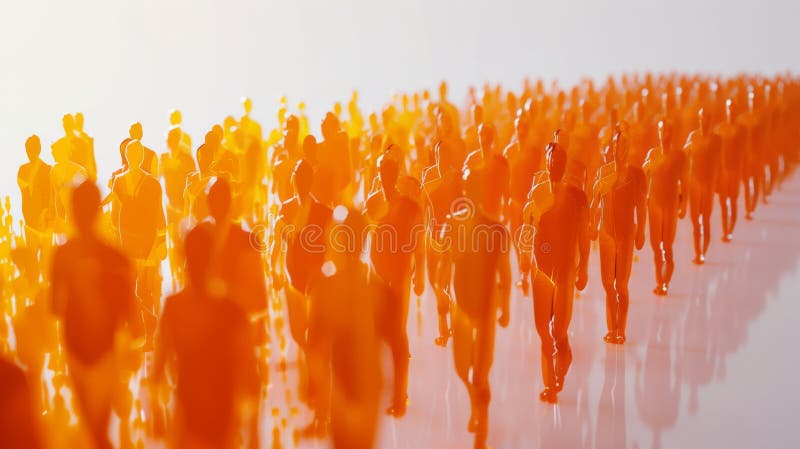 Abstract Crowd of Orange Translucent Figures Stock Photo - Image of ...