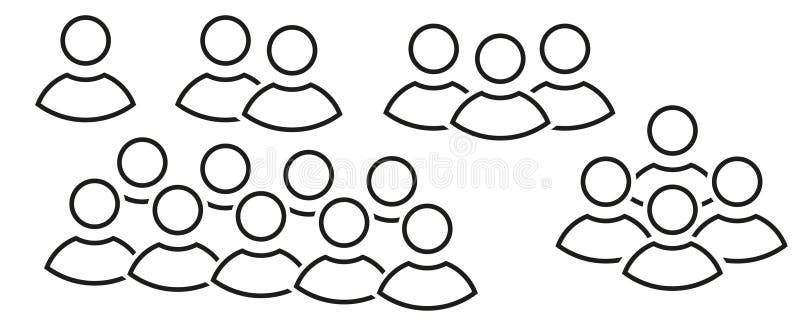 Abstract Crowd of People. Group of Abstract Human Figures in Groups ...