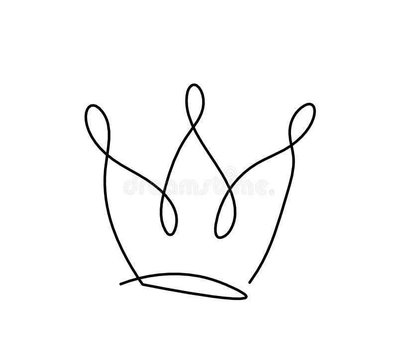 Abstract Crown As Line Drawing on White Stock Vector - Illustration of ...