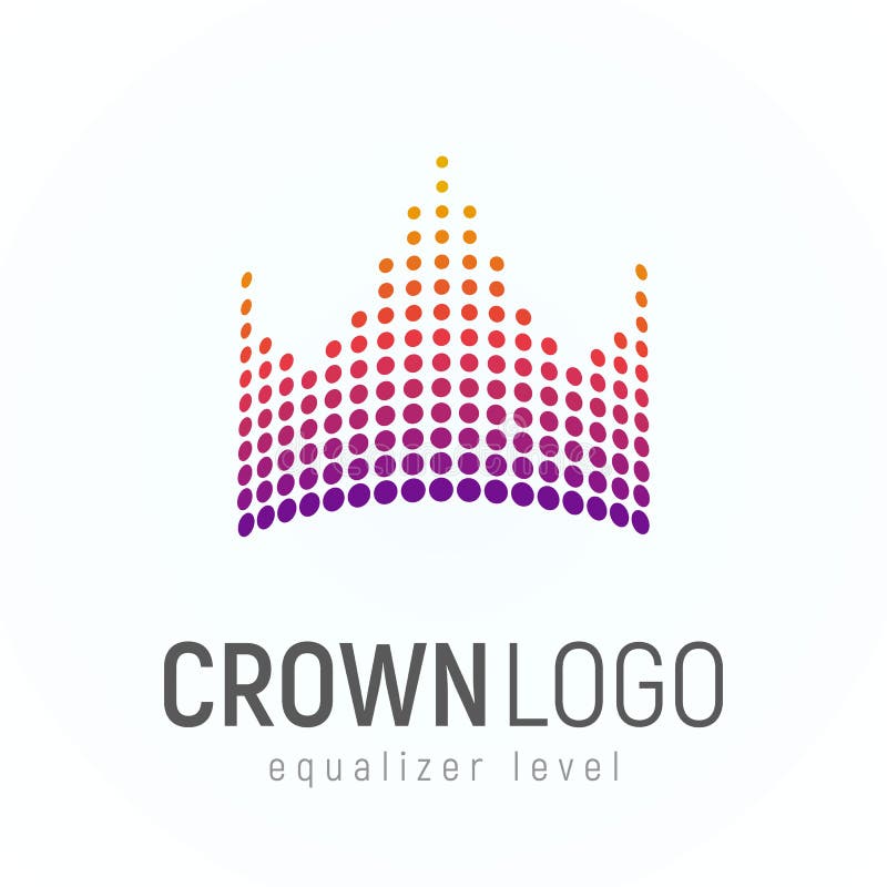 Abstract Crown Logo Made of Dots Isolated Vector Illustration Stock ...