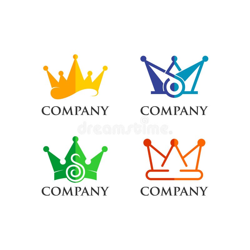 Abstract Crown Vector Logo Set Stock Vector - Illustration of jewelry ...
