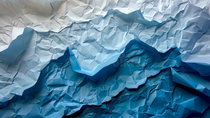 Abstract Crumpled Blue Gradient Paper Texture, Artistic Background ...