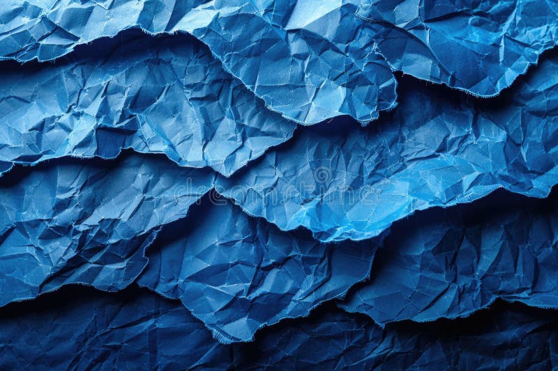 Abstract Crumpled Blue Paper Background with Copy Space, Stock ...