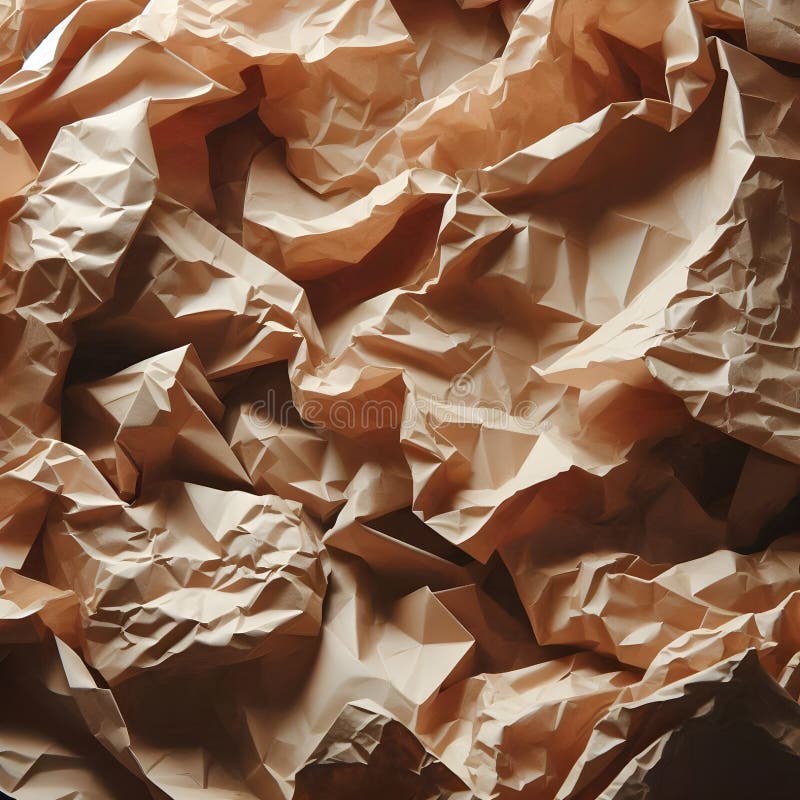 Abstract Crumpled and Creased Recycle Brown Paper Texture Background ...