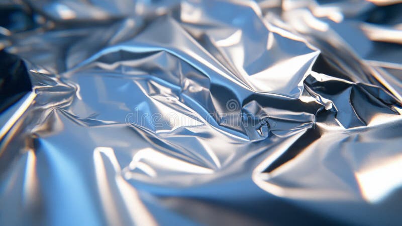 Abstract Crumpled Metallic Foil Texture Background Stock Illustration ...