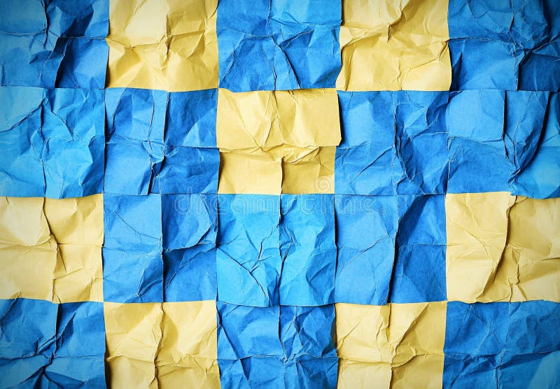 Abstract Crumpled Paper Texture Blue Yellow Squares High Quality Image ...