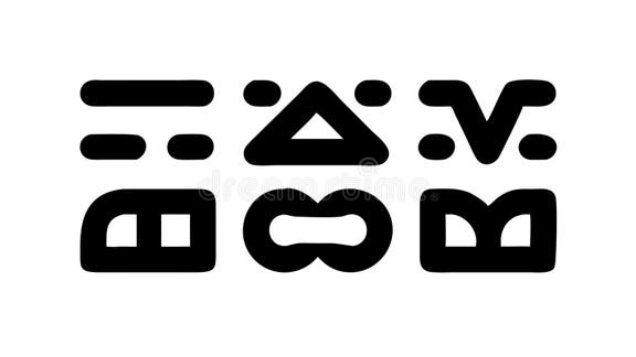 Abstract Cryptic Geometric Symbols, Ancient Code Elements, Vector ...