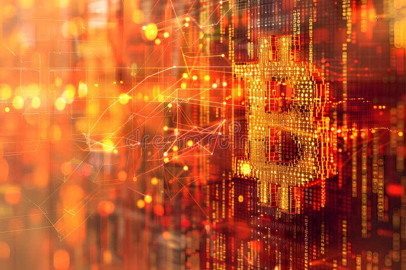 Abstract Cryptocurrency Concept with Circuit Patterns. Colorful Stock ...