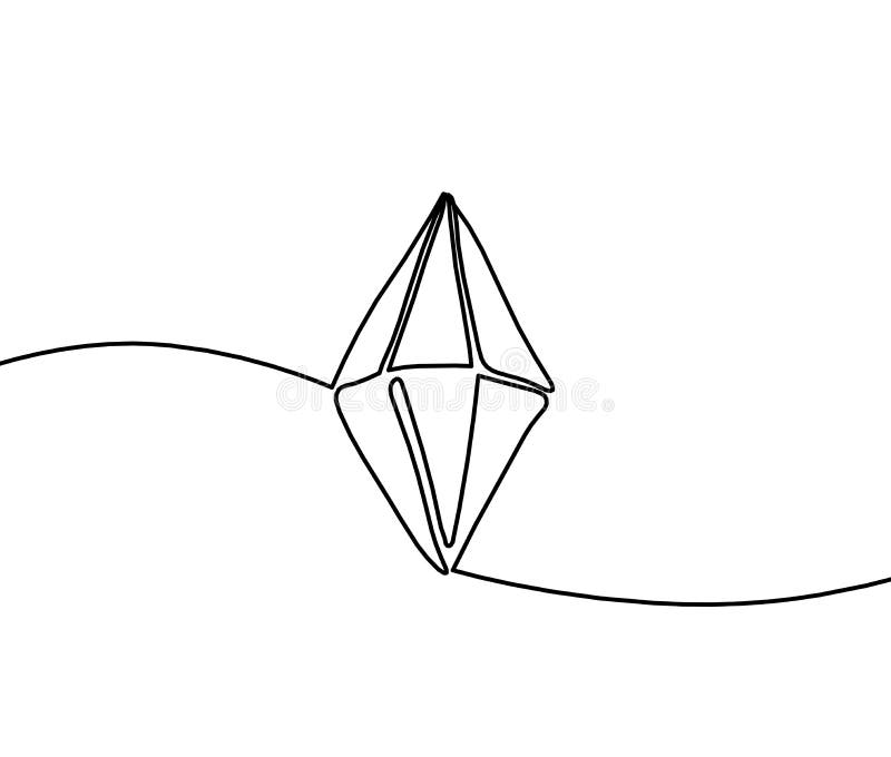 Continuous Line Drawing Diamond Stock Illustrations – 144 Continuous ...