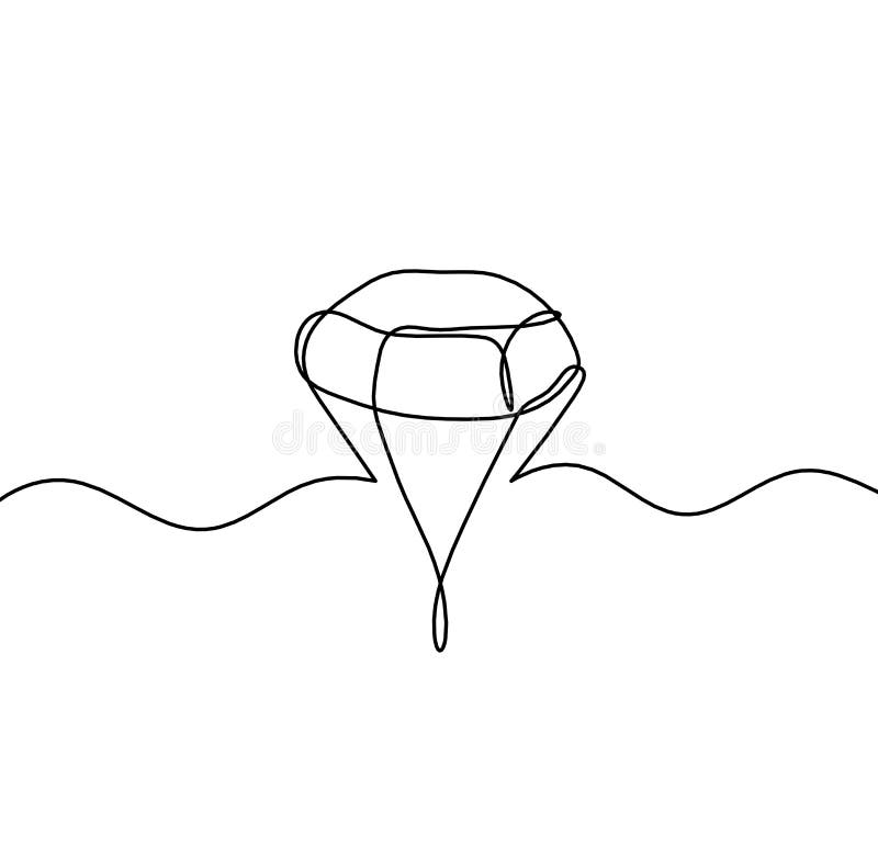 Abstract Crystal As Continuous Lines Drawing Stock Vector ...