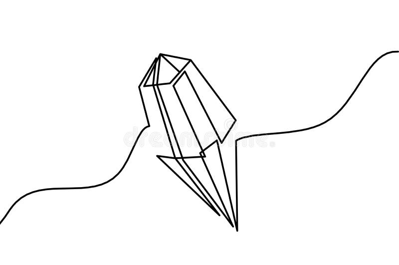 Abstract Crystal As Continuous Lines Drawing Stock Vector ...