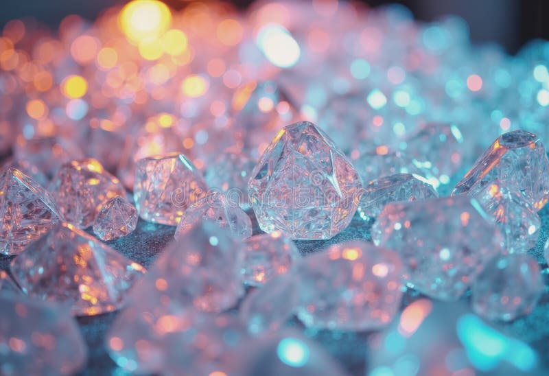 Abstract Crystal Background with Prismatic Light Splitting through ...