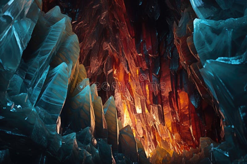 Abstract Crystal Cave Patterns in Low Light Stock Illustration ...