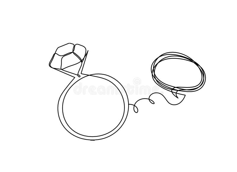 Abstract Crystal with Comment As Continuous Lines Drawing on White ...