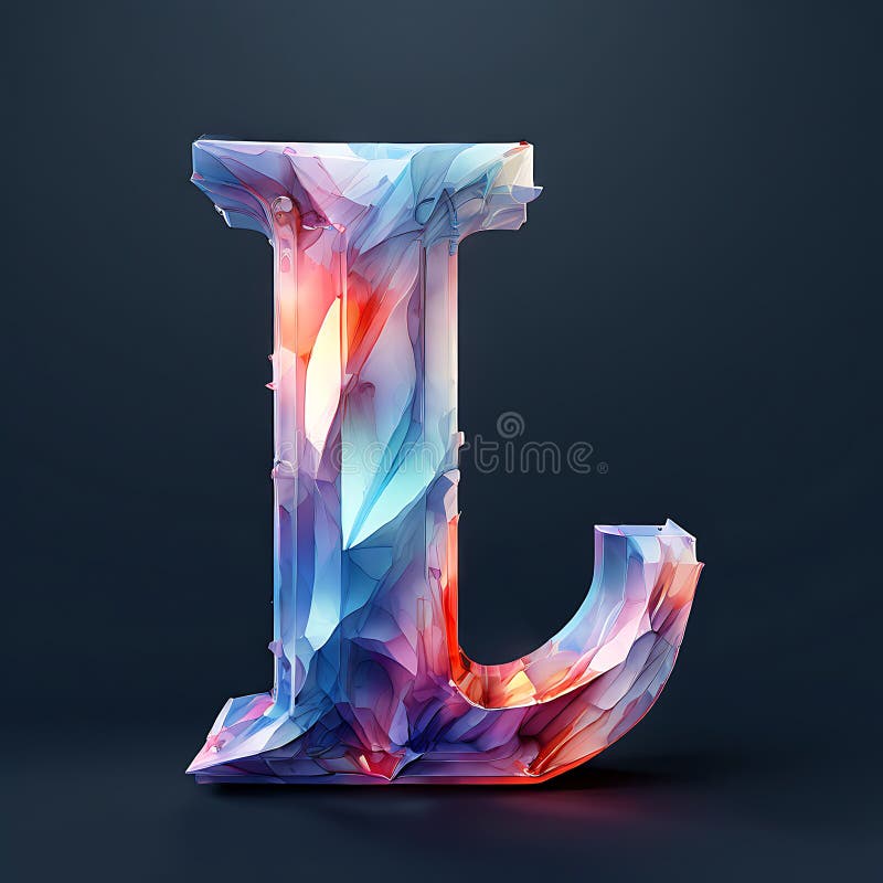 Abstract Crystal Letter L with Colorful Gradient Stock Illustration ...