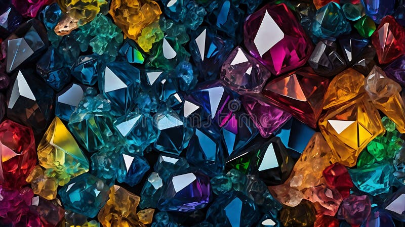 Abstract Crystal Pattern Wallpaper with Colorful Light Reflections ...