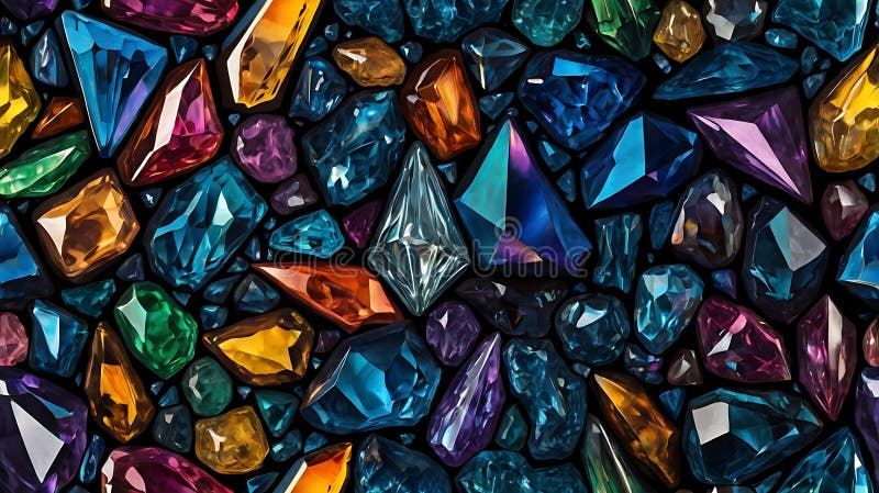 Abstract Crystal Pattern Wallpaper with Colorful Light Reflections ...