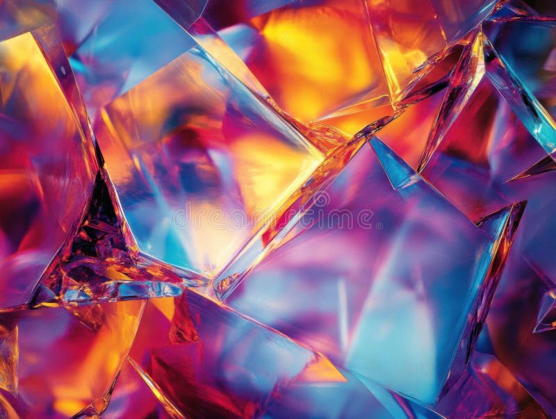 Abstract Crystal Prism, Iridescent Colors, Geometric Shapes Stock ...