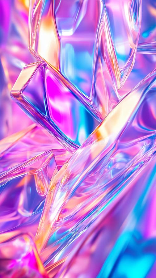 Abstract Crystal Shards Floating Against a Soft, Colorful Background ...