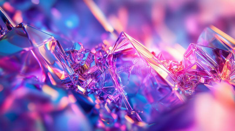 Abstract Crystal Shards Floating Against a Soft, Colorful Background ...