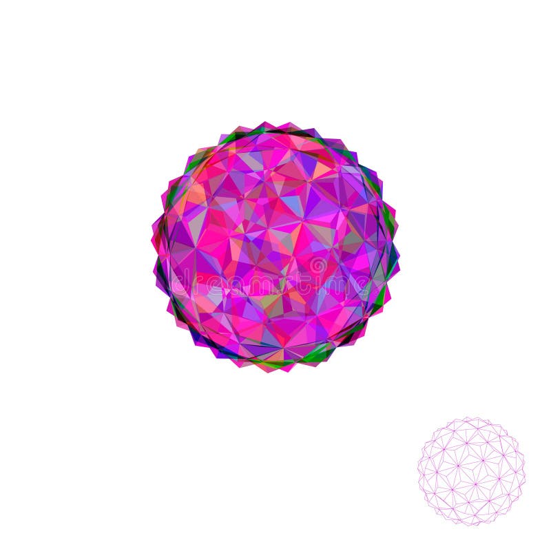 Abstract Crystal Sphere. Isolated on White Background Stock Vector ...